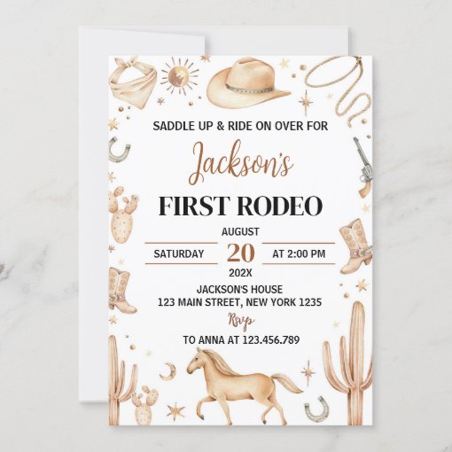 Saddle Up First Rodeo Birthday Invitation | Zazzle