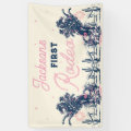 Saddle up First Rodeo Cowboy Birthday Party Banner | Zazzle