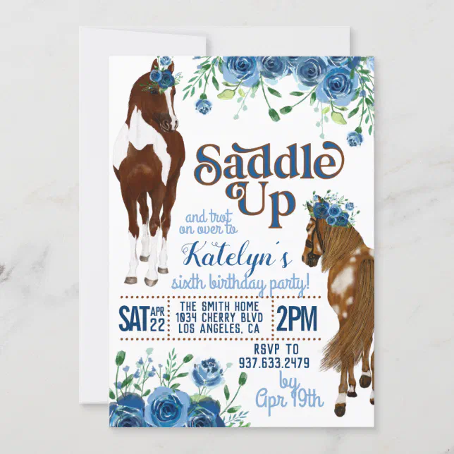 Saddle Up Horse Birthday Invitation | Zazzle