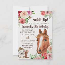 Saddle Up! It's time to celebrate! Horse Birthday Invitation | Zazzle