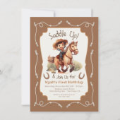 Saddle up little Cowboy horse birthday party Invitation | Zazzle
