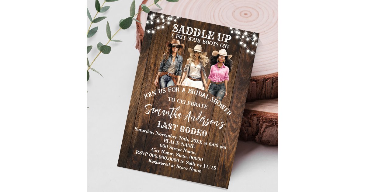 Saddle Up Put Your Boots Cowgirl Bridal Shower Invitation | Zazzle
