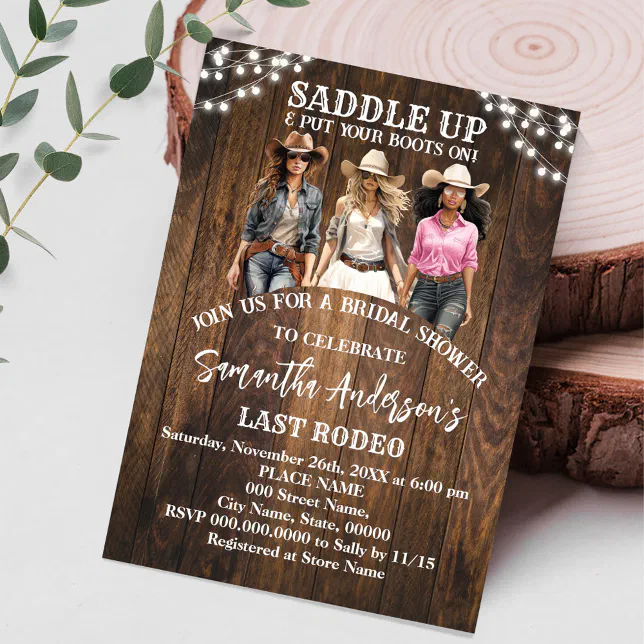 Saddle Up Put Your Boots Cowgirl Bridal Shower Invitation | Zazzle