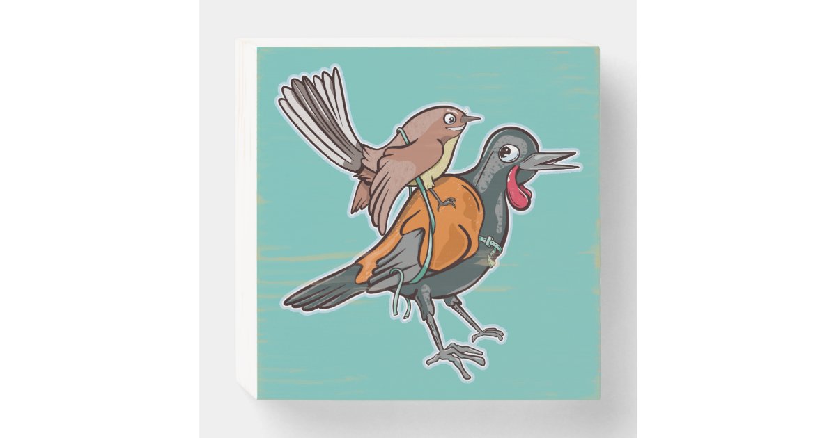 Saddleback and fantail wooden box sign | Zazzle