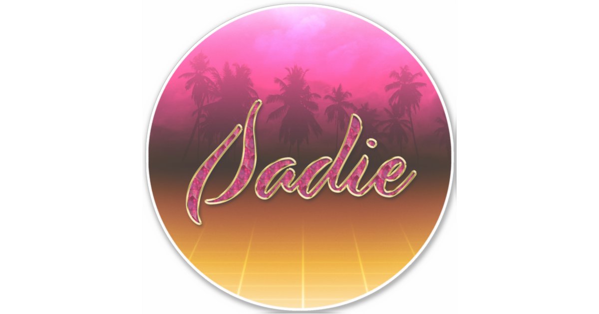 Sadie First Name golden pink sticker sticker | Zazzle