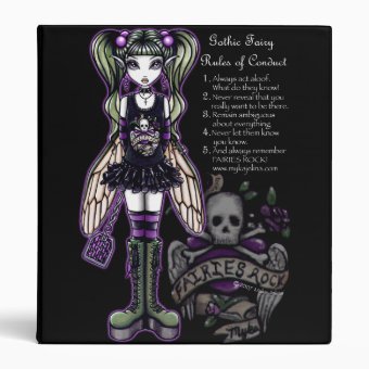 "Sadie" Gothic Emo Fairy Art Binder | Zazzle