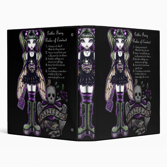 "Sadie" Gothic Emo Fairy Art Binder | Zazzle