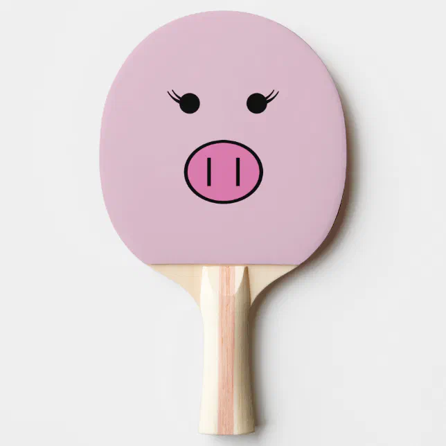 Sadie the Pink Pig ~ Cute Girly Kawaii Ping-Pong Paddle | Zazzle