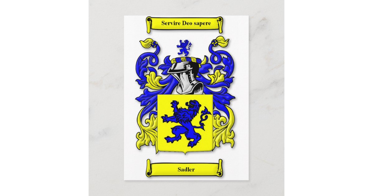 Sadler Coat of Arms Postcard | Zazzle