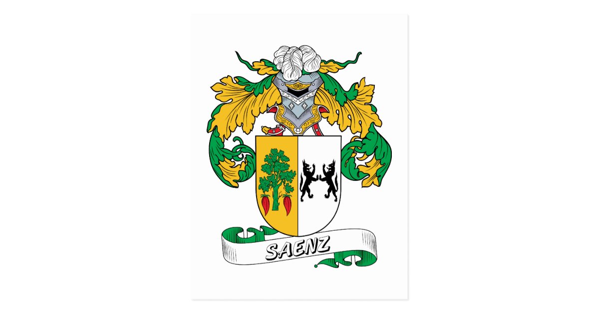 Saenz Family Crest Postcard | Zazzle.com