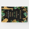 Safari 2nd Birthday Party Green Gold Black Welcome Banner | Zazzle