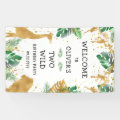 Safari 2nd Birthday Party Green Gold Welcome Banner | Zazzle