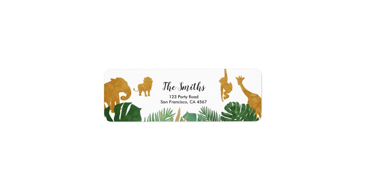 Safari Address Labels Wild one Animals Jungle Zoo | Zazzle
