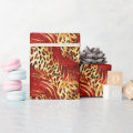 Safari Animal Fur Prints Patterns Red and Gold Wrapping Paper | Zazzle