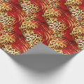 Safari Animal Fur Prints Patterns Red and Gold Wrapping Paper | Zazzle