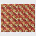 Safari Animal Fur Prints Patterns Red and Gold Wrapping Paper | Zazzle