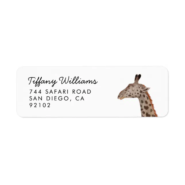 Safari Animal Giraffe Return Address Label | Zazzle
