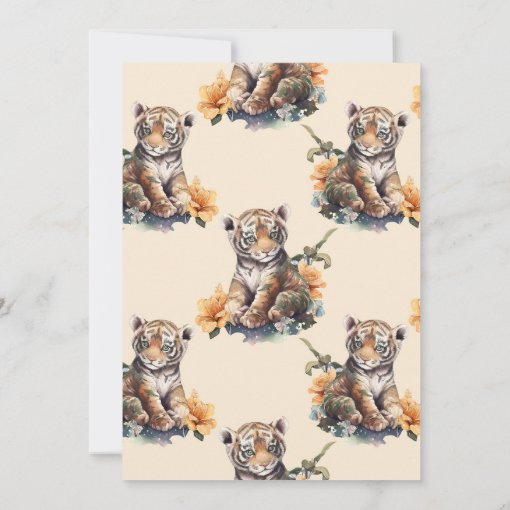 Safari Animal Jungle Tiger Baby Shower Invitation | Zazzle