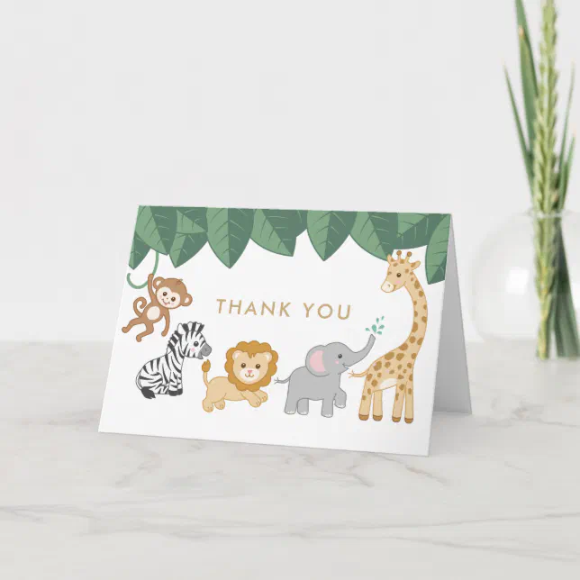 Safari animal thank you card | Zazzle