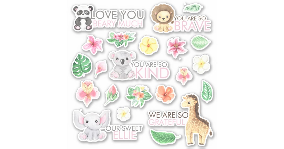 Safari Animal Vinyl Stickers | Zazzle