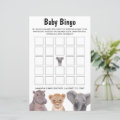 Safari Animals Baby Bingo Baby Shower Games | Zazzle