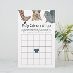 Safari Animals Baby Shower Bingo Game | Zazzle