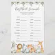 Safari Animals Baby Shower Word Scramble Game | Zazzle