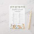 Safari Animals Baby Shower Word Scramble Game | Zazzle
