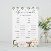 Safari Animals Baby Shower Word Scramble Game | Zazzle