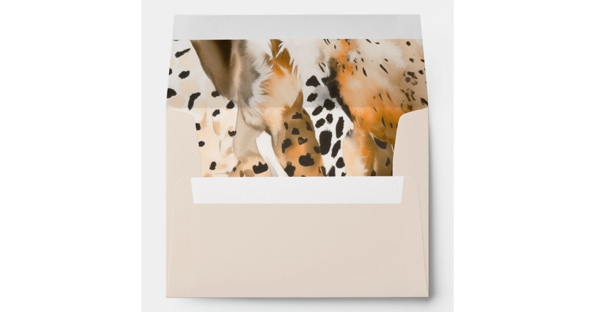Safari Animals Fur Prints Africa Wildlife Patterns Envelope | Zazzle