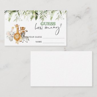 Safari animals guess how many enclosure card | Zazzle