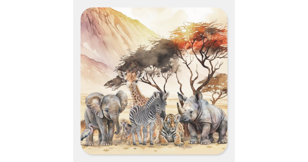 Safari Animals Invitation Envelope Seals | Zazzle