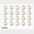 Safari Animals Modern Baby Shower Classic Round Sticker | Zazzle