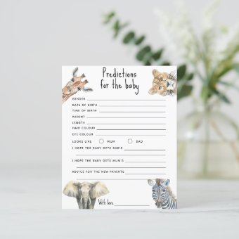 Safari animals - predictions and advice baby | Zazzle