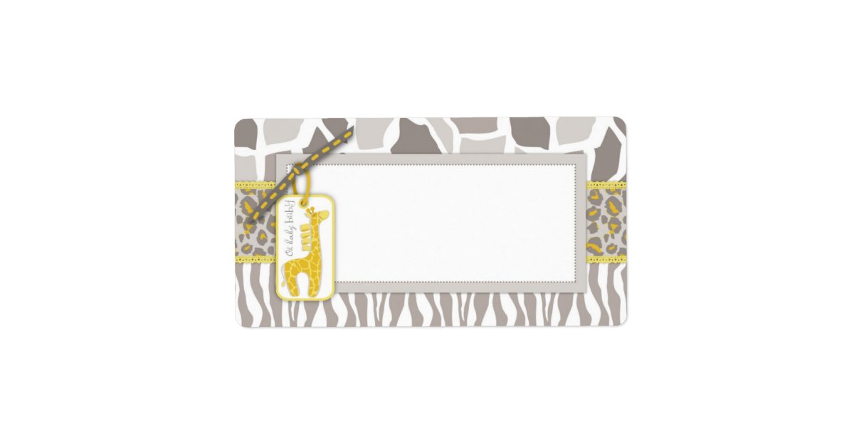 Safari Baby Name Tag B | Zazzle