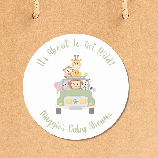 Safari Baby Shower Classic Round Sticker | Zazzle