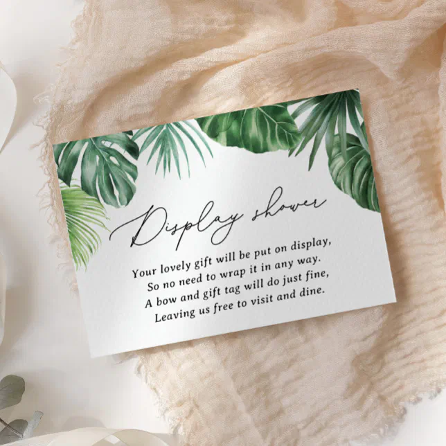 Safari Baby Shower Greenery Display Shower Enclosure Card | Zazzle