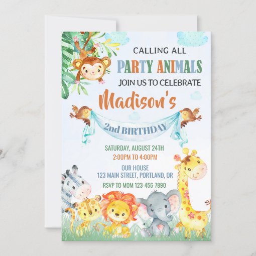 Safari birthday invitation Two wild invitation | Zazzle