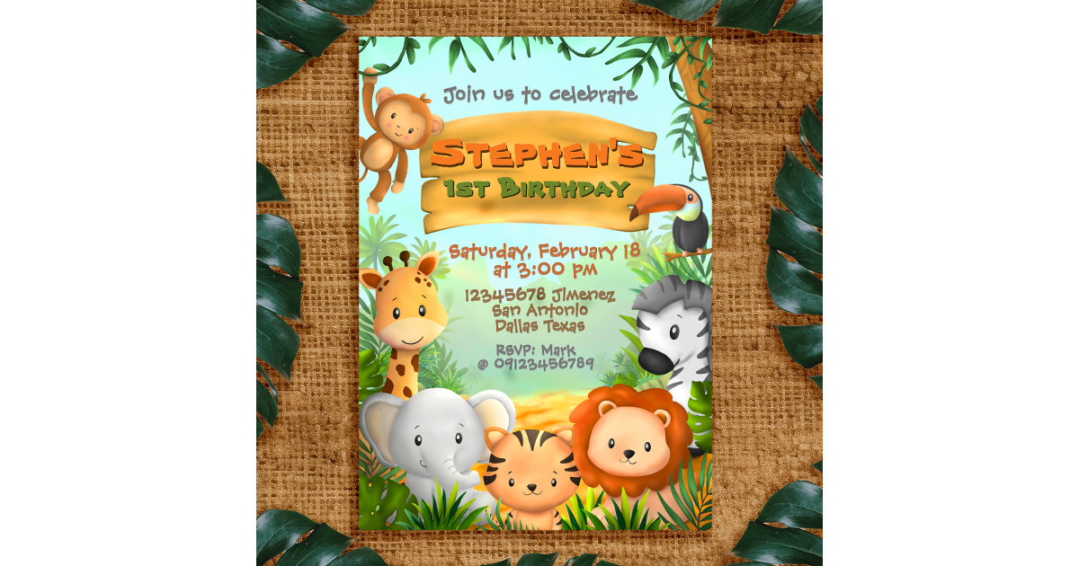 Safari Birthday Party Invitation | Zazzle