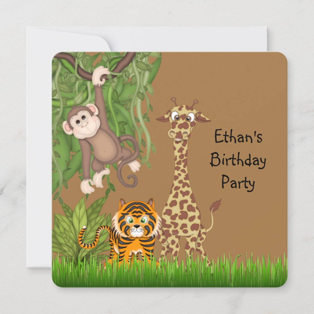 Safari Birthday Party Invitation | Zazzle