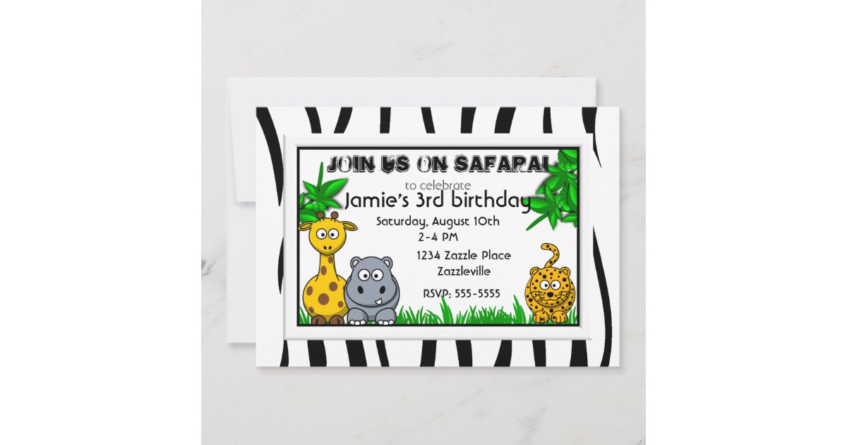 Safari Birthday Party Invitations | Zazzle