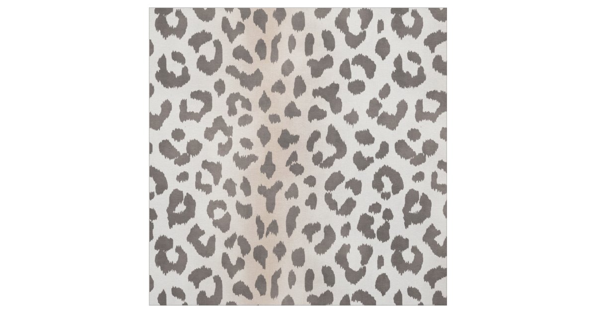 Safari chic neutral beige white cheetah print fabric | Zazzle