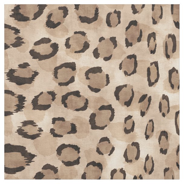 Safari chic neutral brown beige cheetah print fabric | Zazzle