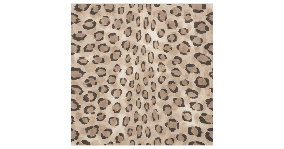 Safari chic neutral brown beige cheetah print fabric | Zazzle