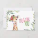 Safari Giraffe Pink Thank You Note Card | Zazzle