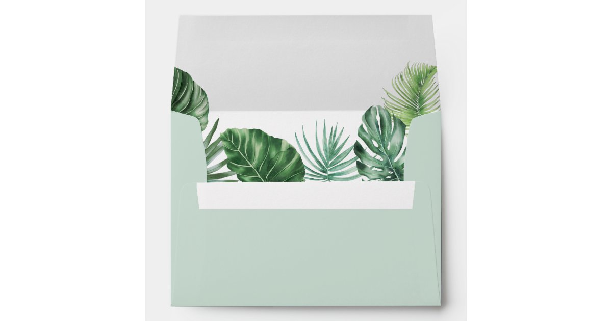 Safari Greenery Baby Shower Envelope | Zazzle