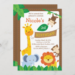 Safari Invitation / Jungle Invitation / Zoo Invite | Zazzle