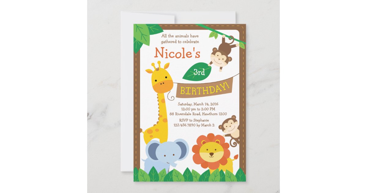 Safari Invitation / Jungle Invitation / Zoo Invite | Zazzle