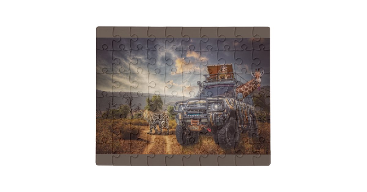 Safari Jeep Jigsaw Puzzle | Zazzle