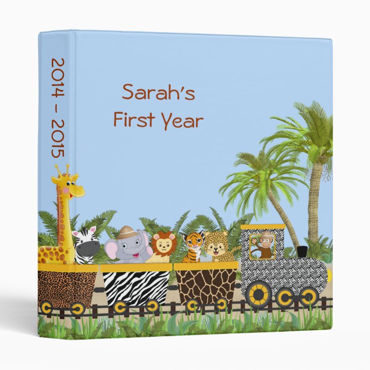 Safari Jungle Animals in Train Photo Album Binders | Zazzle